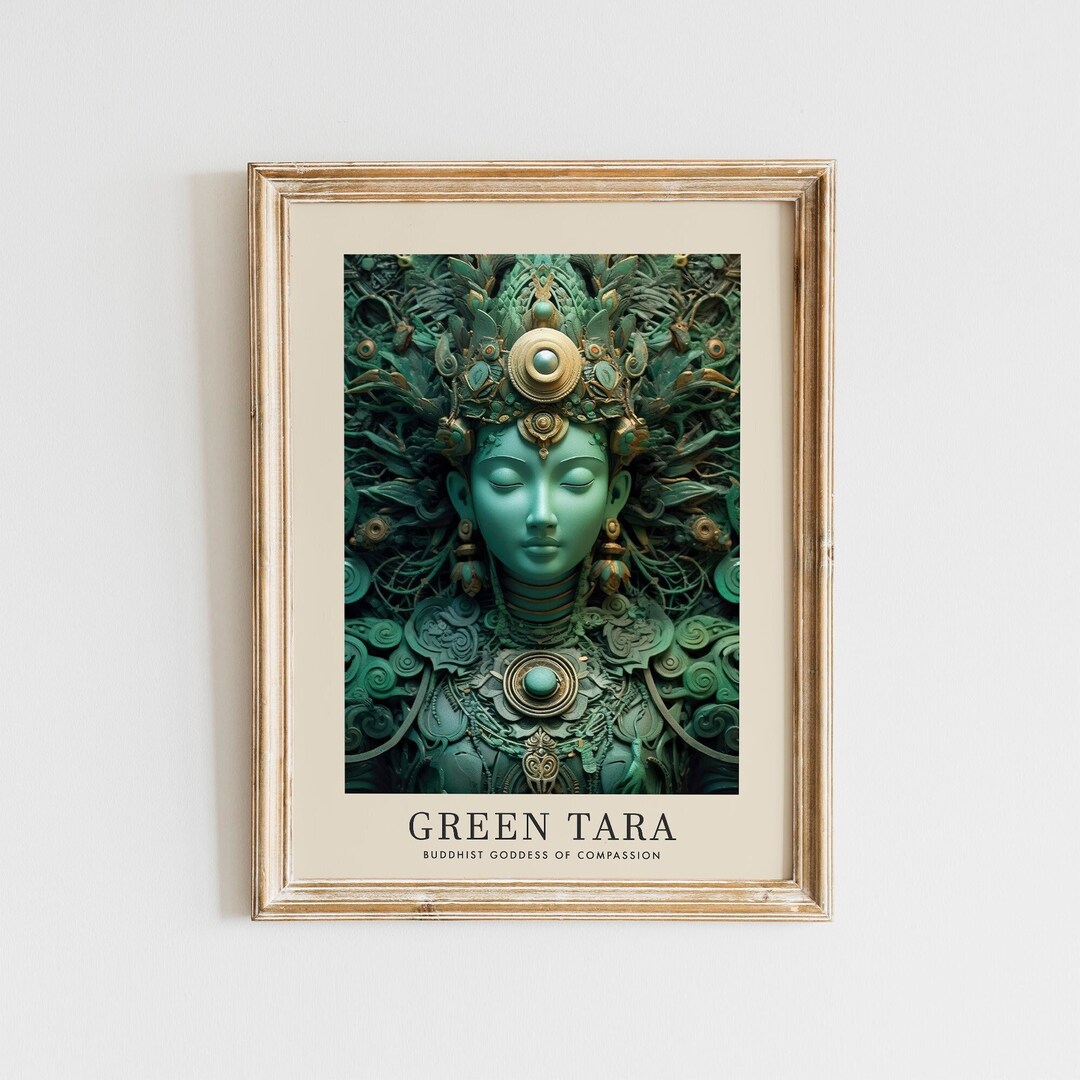 Tara Green Goddess Art Green Tara Art Print, Tibetan Buddhist Deity ...