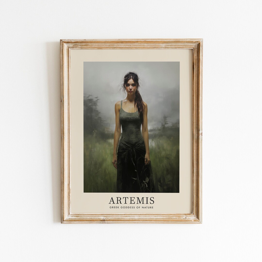 Artemis Art Print, Greek Goddess of Nature, Wall Art, Tonalism Style ...