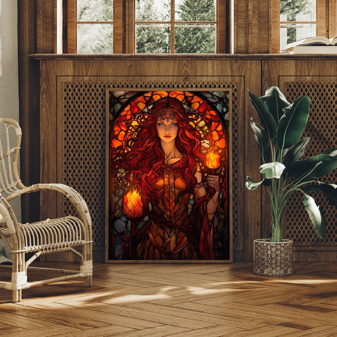 Brigid Premium Matte Poster, Celtic Goddess of Fire and Forge, Celtic ...