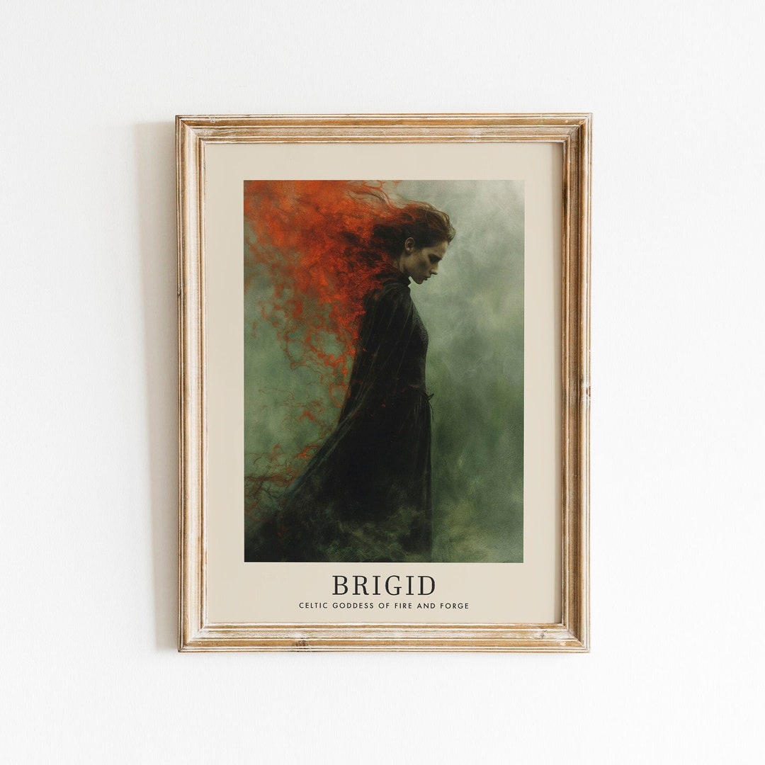Brigid Art Print, Celtic Goddess of Fire and Forge, Celtic Mythology ...