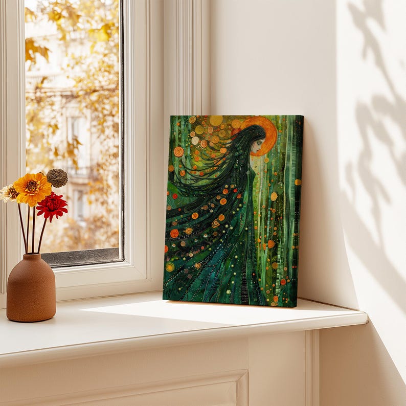 Goddess Flidais Canvas Art Nouveau Print, Celtic Goddess of Forest ...