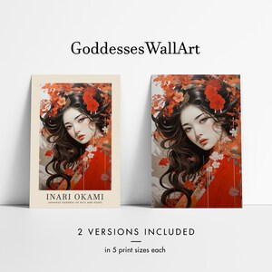 Inari Okami, Japanese Goddess of Rice and Foxes, Wall Art ...