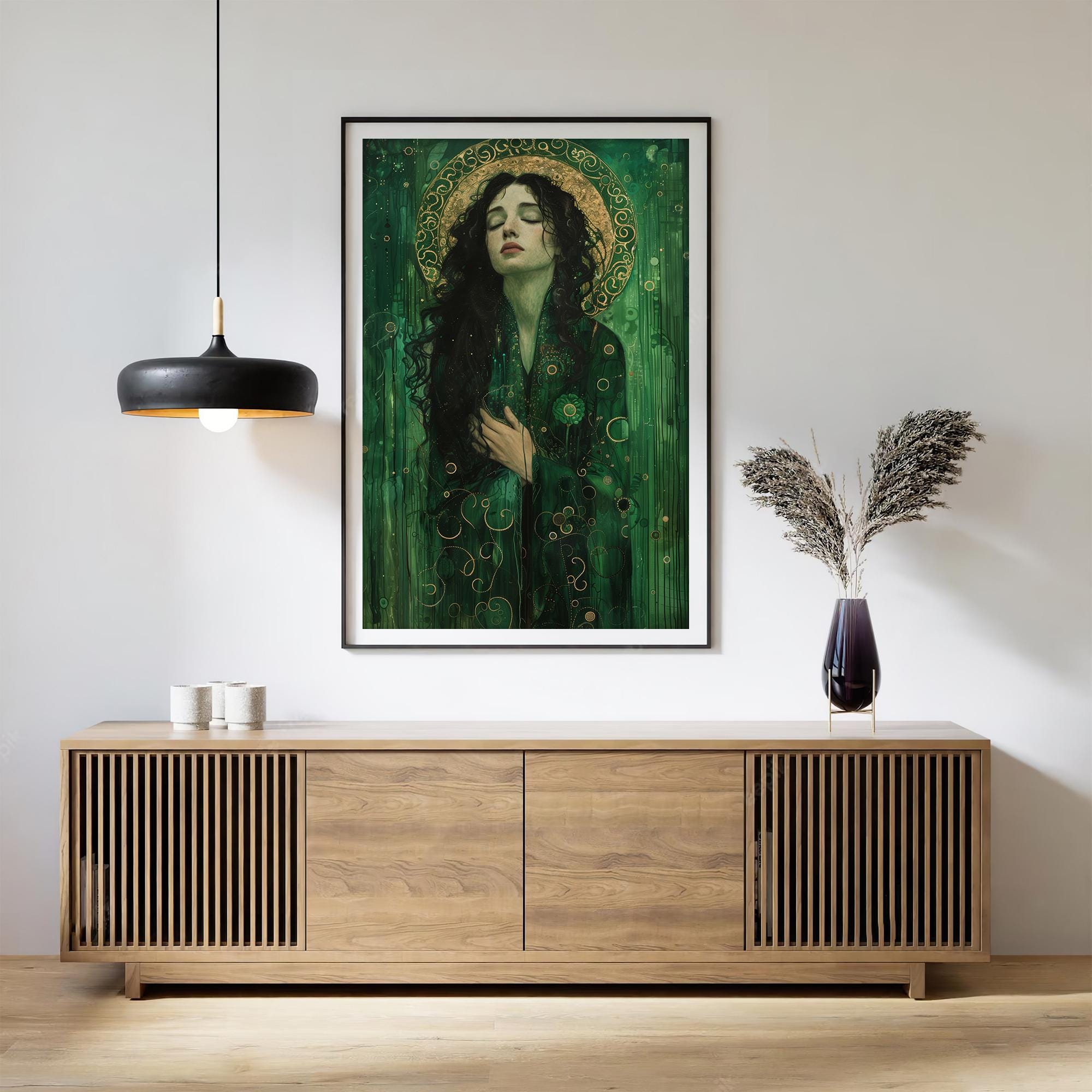 Macha Goddess Wall Art | Celtic Sovereignty Print | Emerald Green ...