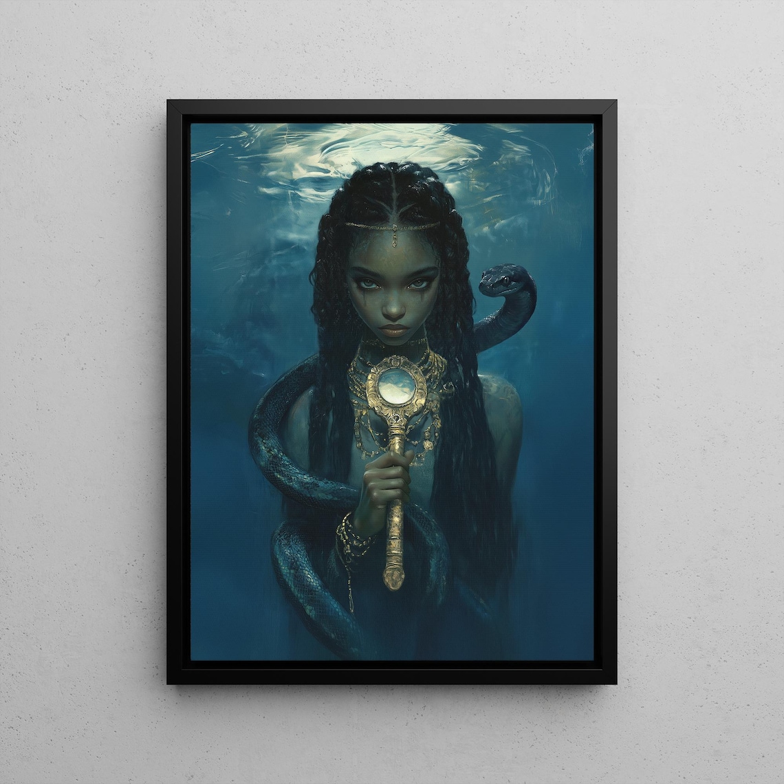 Mami Wata Goddess Wall Art | African Mythology Water Spirit Print ...