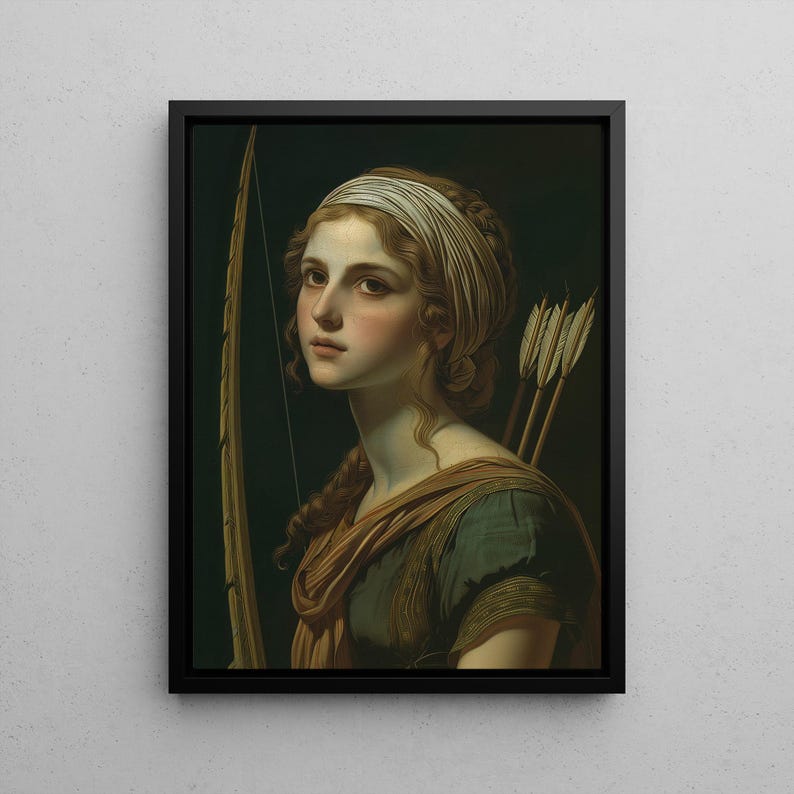 Artemis Goddess Wall Art | Greek Mythology Huntress Print | Nature ...