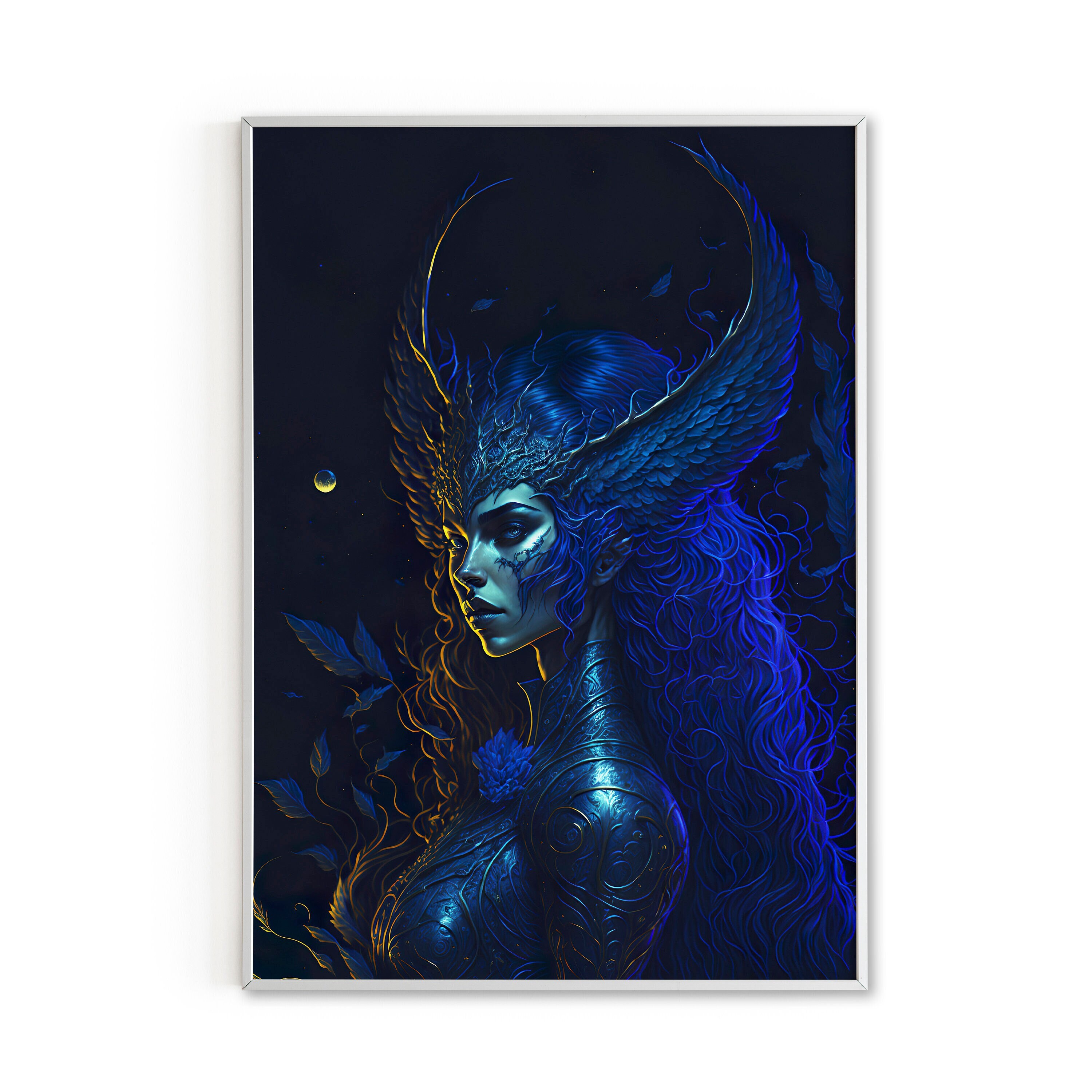 Nyx Watercolor Art Goddess of the Night Sky Watercolor Wall - Etsy