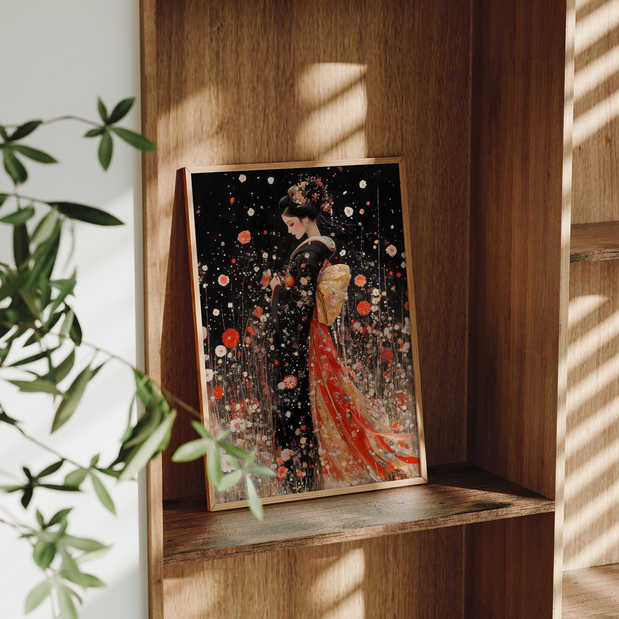 Konohana-sakuya Hime Wall Art, Japanese Goddess of Flowers, Japanese ...