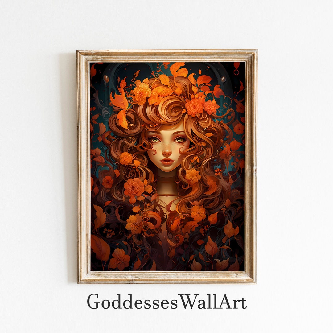 Goddess Brigid Wall Art Pop Surrealism, Celtic Goddess of Fire and ...