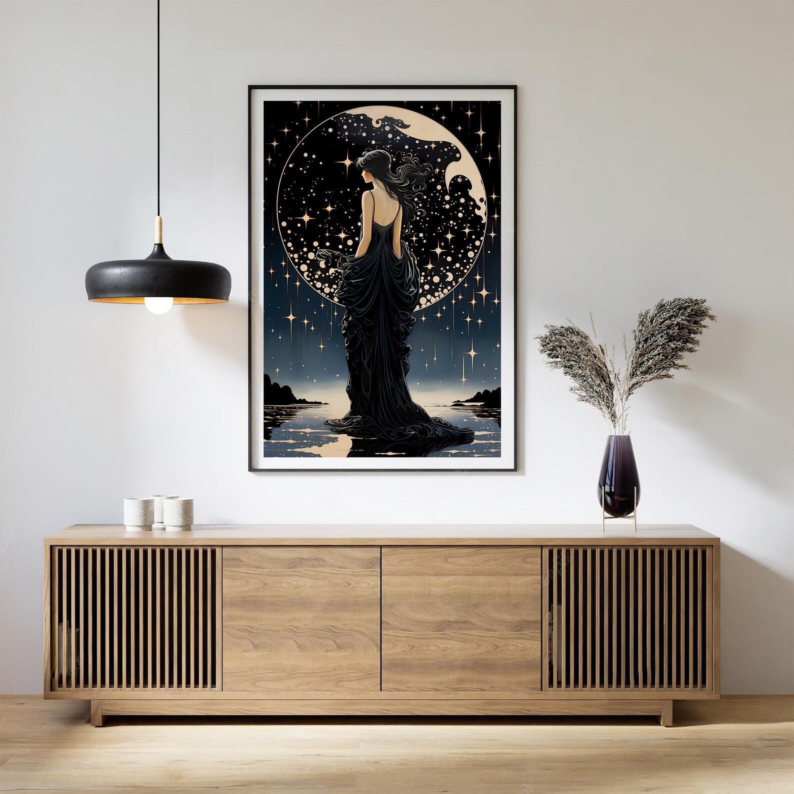 Nyx Art Print, Greek Goddess of the Night Sky Print, Mythology Wall Art ...