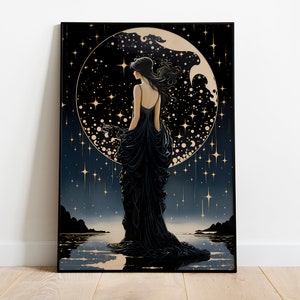 Nyx Art Print, Greek Goddess of the Night Sky Print, Mythology Wall Art ...
