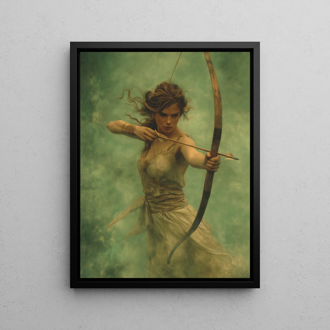 Goddess Artemis Framed Canvas, Greek Goddess of Hunting, Framed Art ...