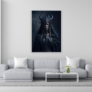 Hel Wall Art, Norse Goddess of the Underworld, Dark Goddess, Realistic ...