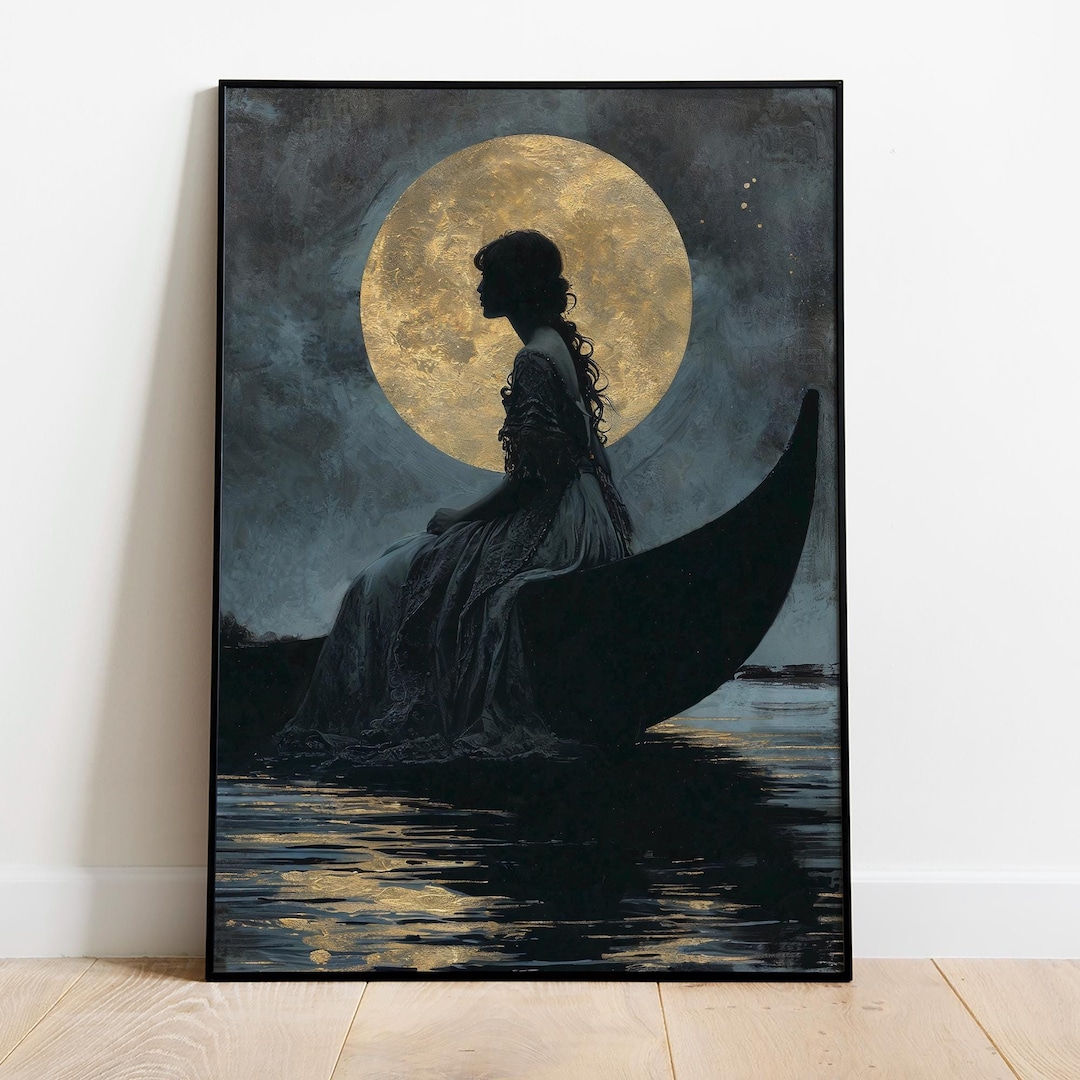 Galene Goddess Wall Art | Greek Mythology Calm Sea Print | Moody Gold ...