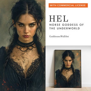 Hel Norse Goddess of the Underworld, Renaissance Painting Wall Art ...