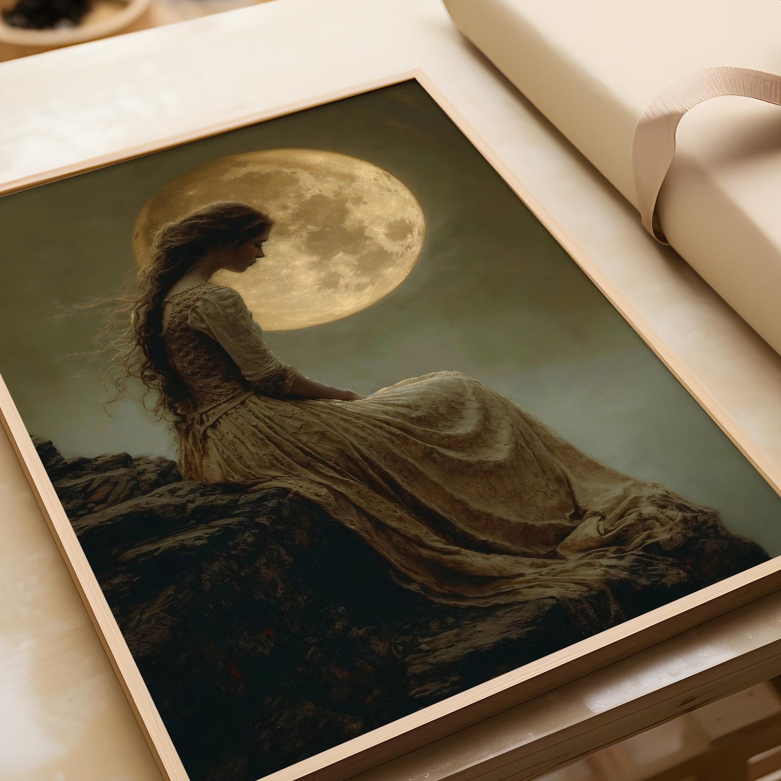Selene Premium Matte Poster, Greek Goddess of the Moon, Art Nouveau ...