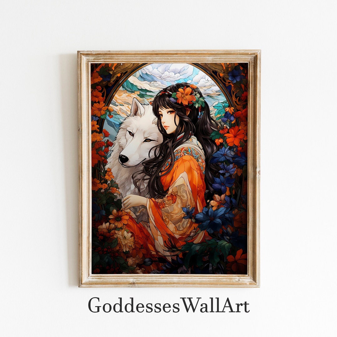Goddess Inari Okami, Japanese Goddess of Rice and Foxes, Wall Art ...