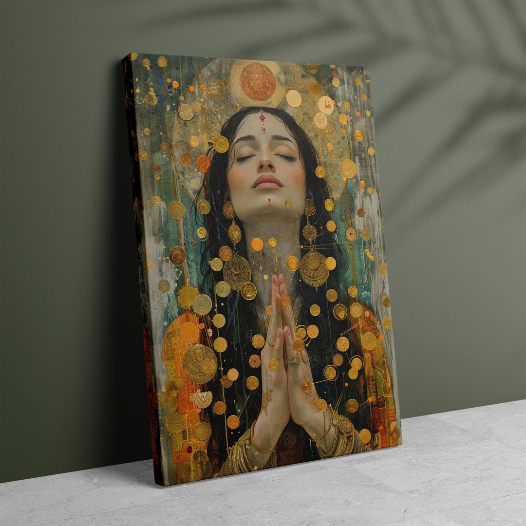 Goddess Lakshmi Canvas, Goddess of Wealth, Fortune, Beauty, Fertility ...
