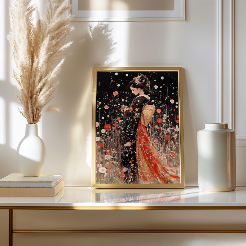 Konohana-sakuya Hime Wall Art, Japanese Goddess of Flowers, Japanese ...
