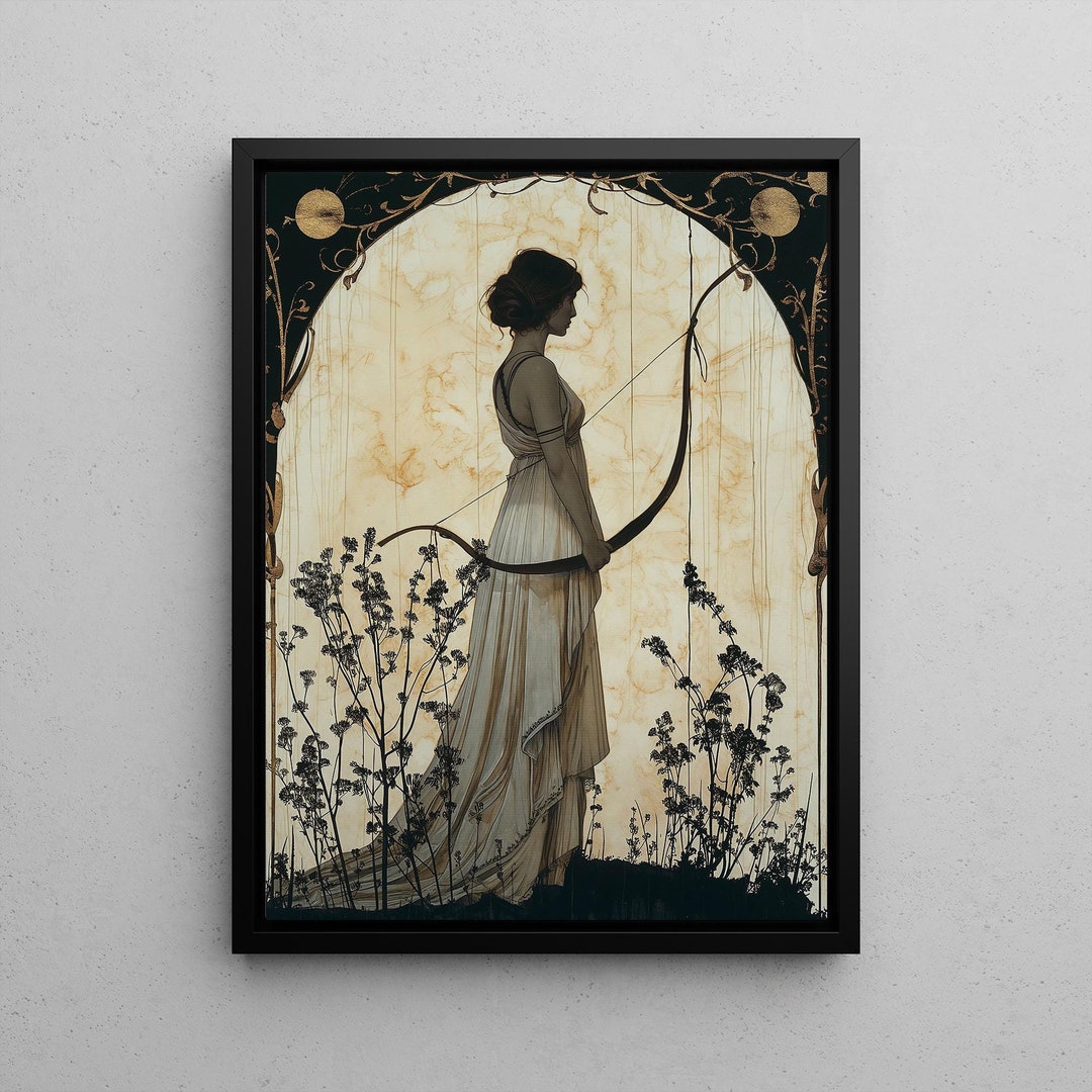 Artemis Framed Canvas Art Nouveau, Framed Art, Canvas Painting, Greek ...
