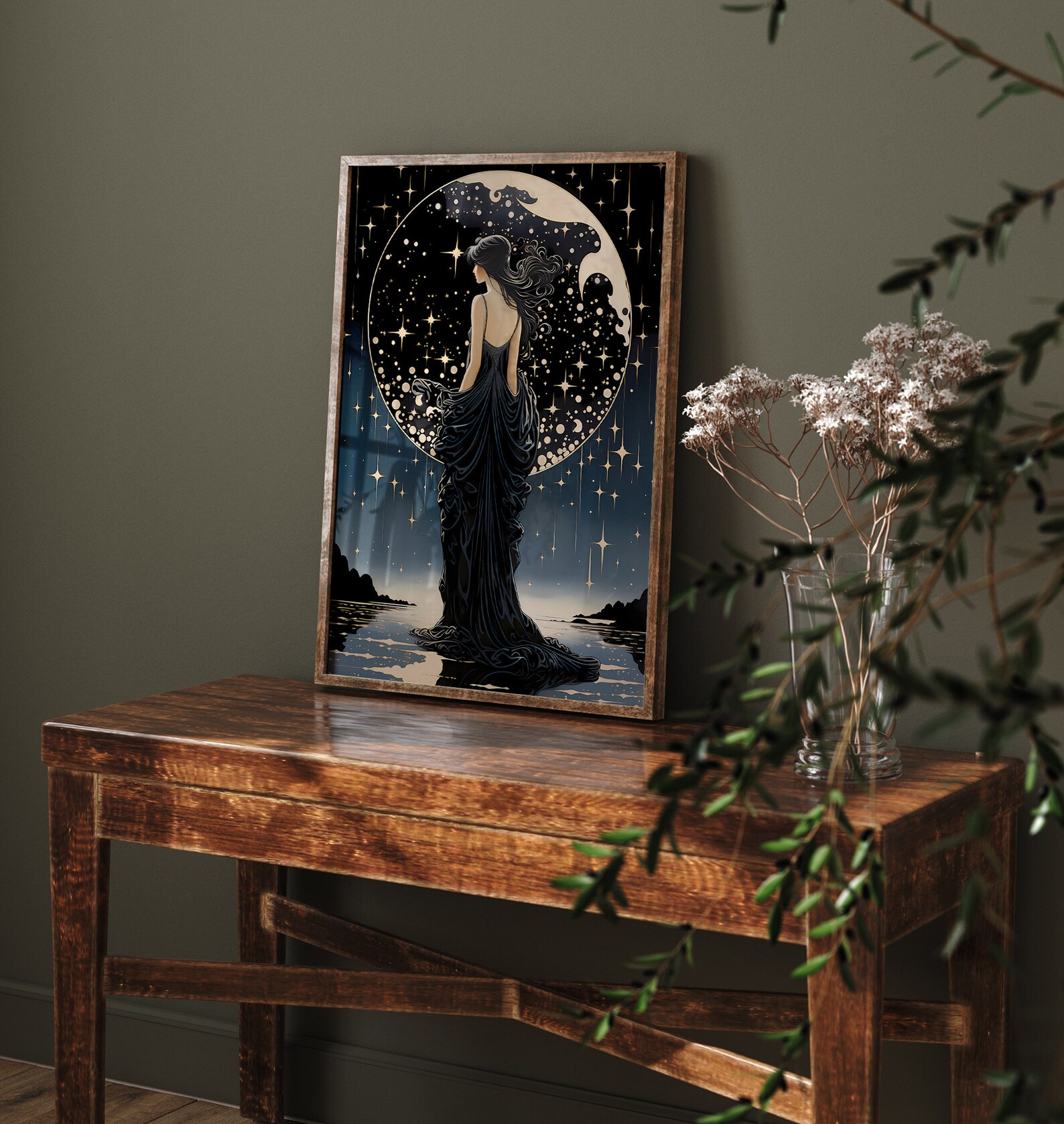 Nyx Art Print, Greek Goddess of the Night Sky Print, Mythology Wall Art ...