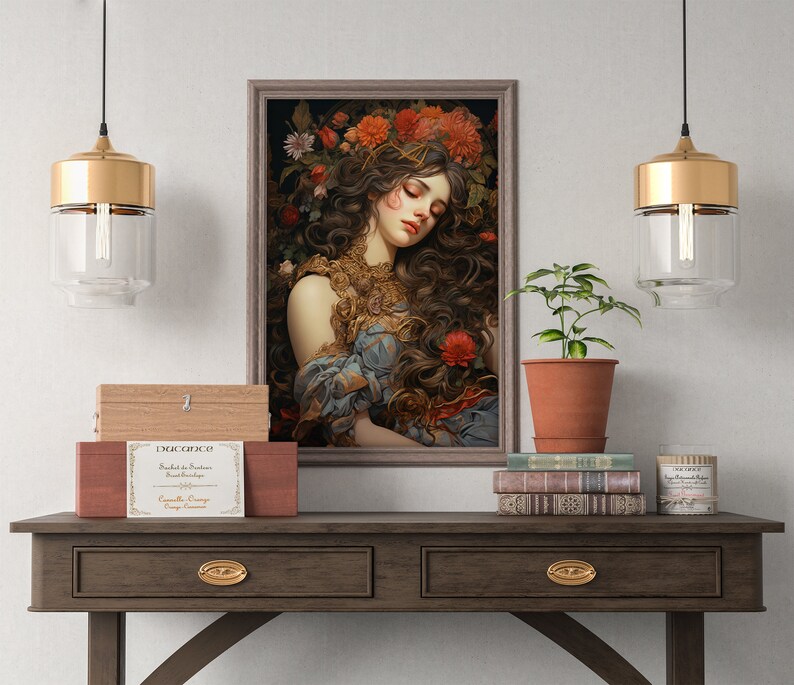 Hestia Greek Goddess of the Hearth and Home, Chromolithograph Print ...
