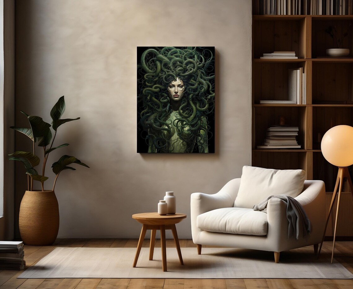 Medusa Canvas Art, Mythical Creatures Art, Canvas Wall Art, Greek ...