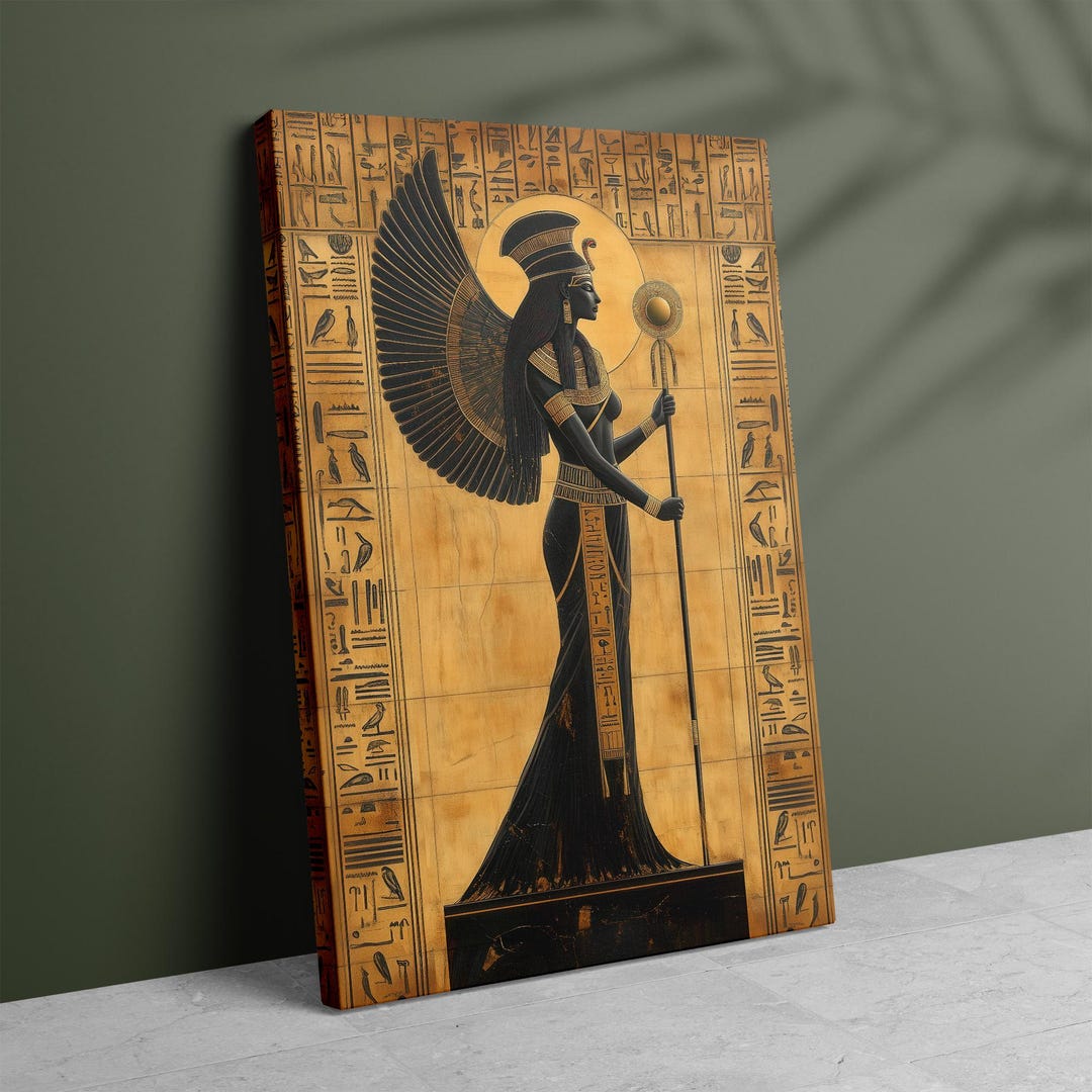 Egyptian Goddess of Truth and Balance Canvas Art, Goddess Maat Artwork ...