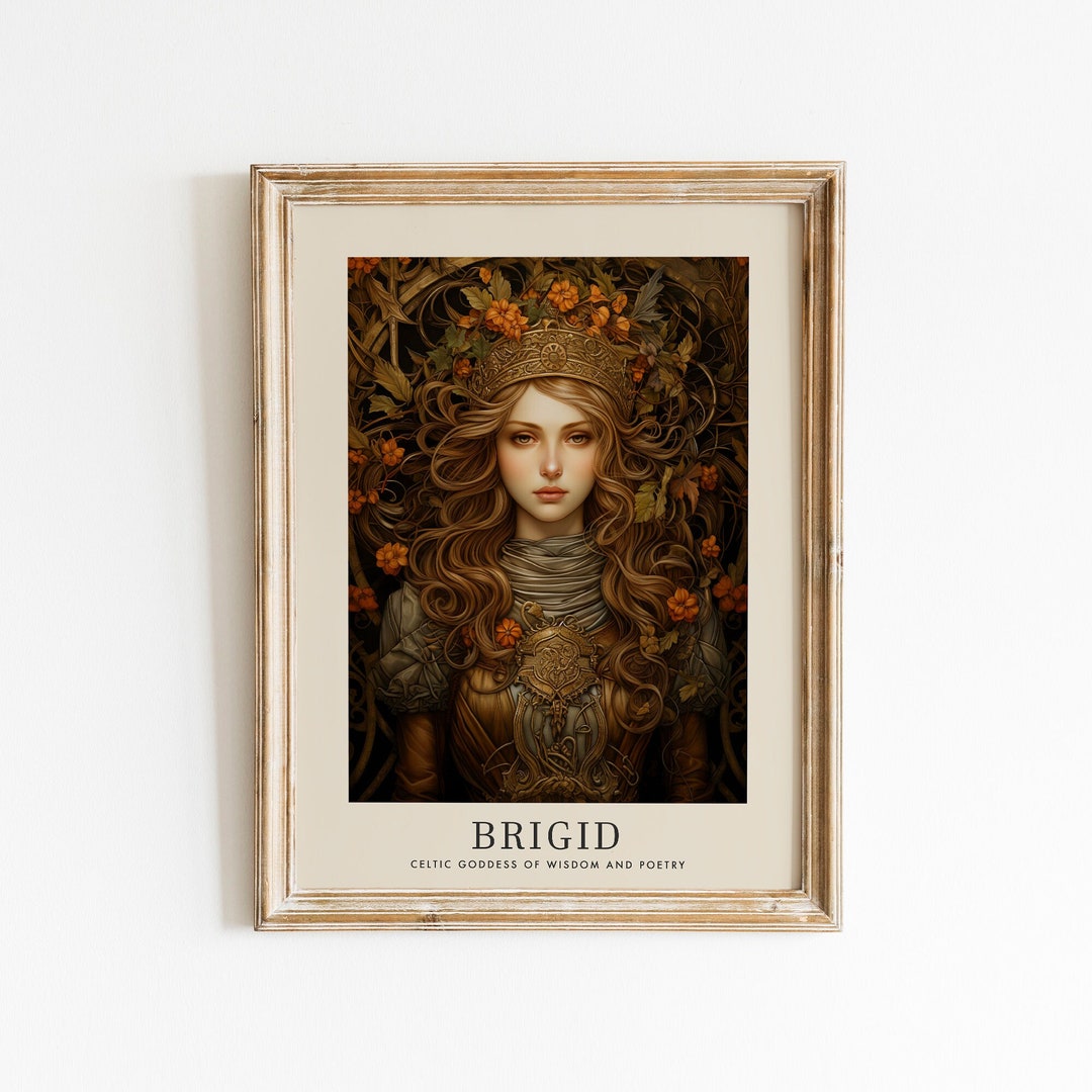 Brigid Celtic Goddess of Wisdom and Poetry, Renaissance Painting Wall ...