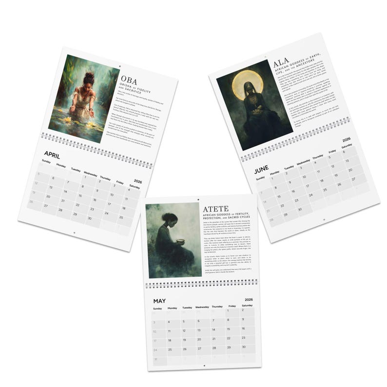 2026 African Goddesses Calendar, 2026 Yearly Wall Calendar, Full Year ...