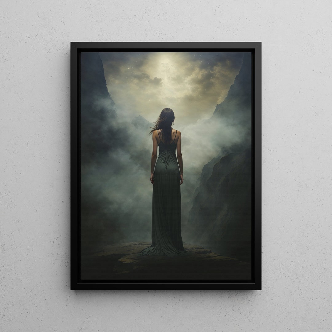 Goddess Nyx Framed Canvas, Greek Goddess of Night Sky, Framed Art ...