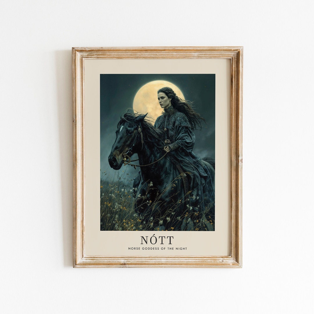 Nótt Norse Goddess of the Night, Norse Mythology, Scandinavian Decor ...