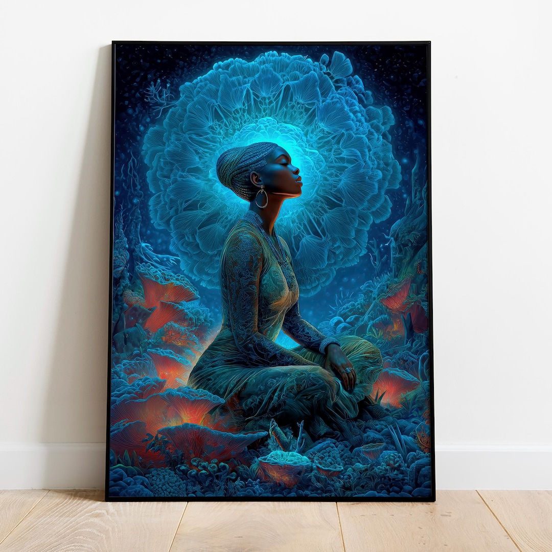 Olokun Feminine Version Art Print, Yoruba Ocean Orisha Wall Art ...