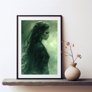 Flidais Art Print, Celtic Goddess of the Forest, Celtic Mythology Wall ...