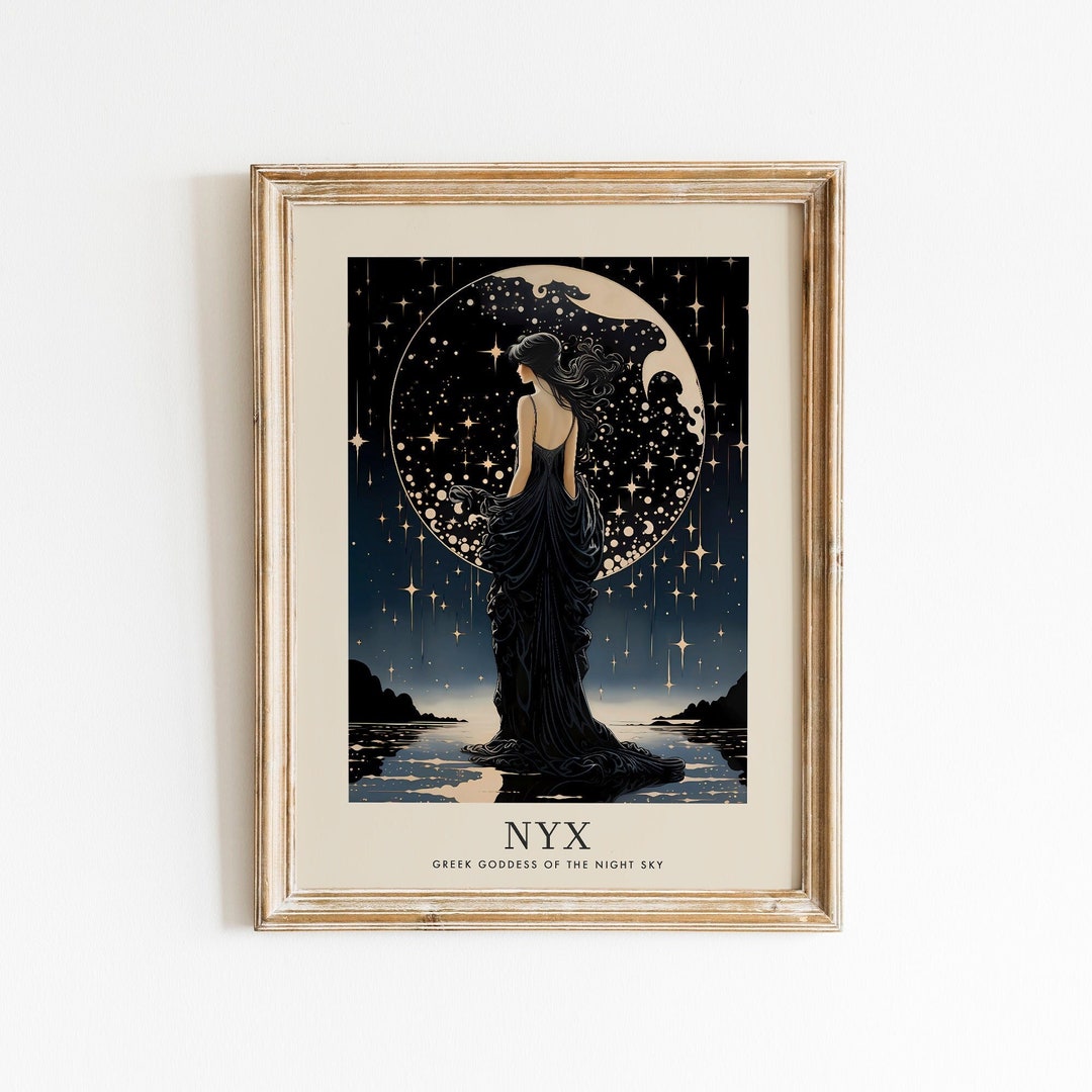 Nyx Art Print, Greek Goddess of the Night Sky Print, Mythology Wall Art ...