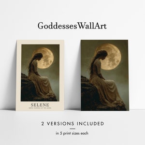 Selene Greek Goddess of the Moon, Printable Wall Art, Tonalism Style ...