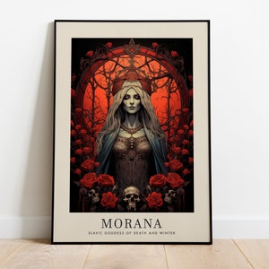 Morana Slavic Goddess of Death and Winter, Chromolithograph Style, Wall ...