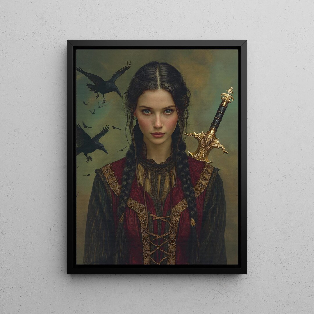 The Morrigan Framed Canvas, Celtic Goddess of War, Framed Art, Canvas ...