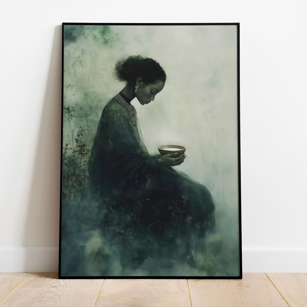 Atete Goddess Wall Art | Ethiopian Mythology Fertility Print | Moody ...