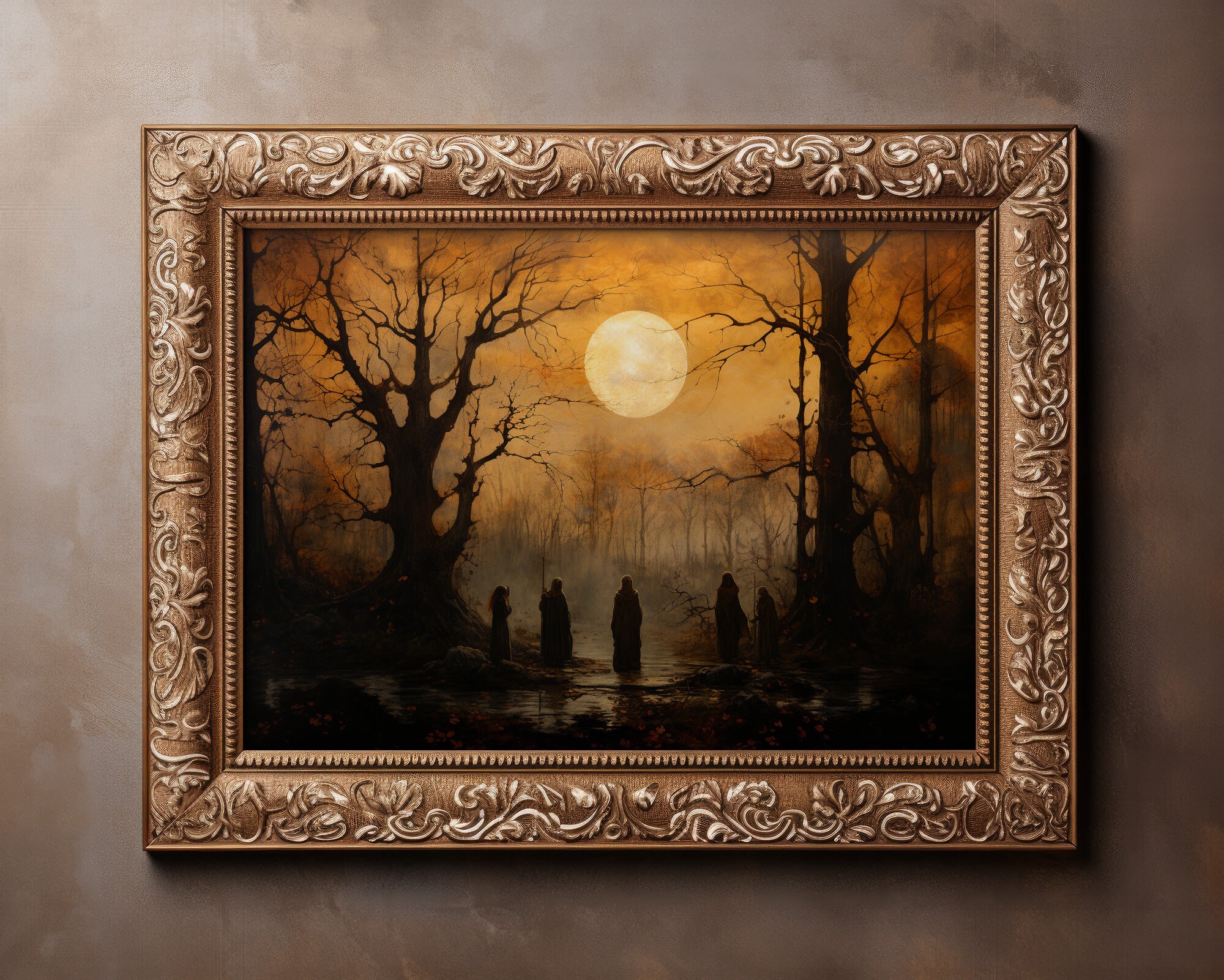 Full Moon Ritual Wall Art Witchy Decor Moon Decor Surreal - Etsy