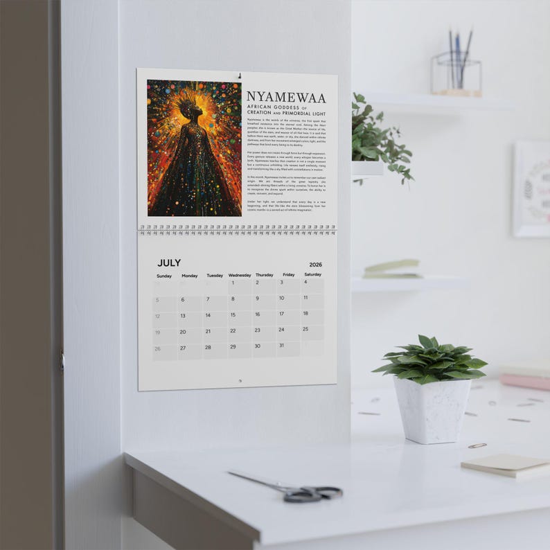 2026 African Goddesses Calendar, 2026 Yearly Wall Calendar, Full Year ...