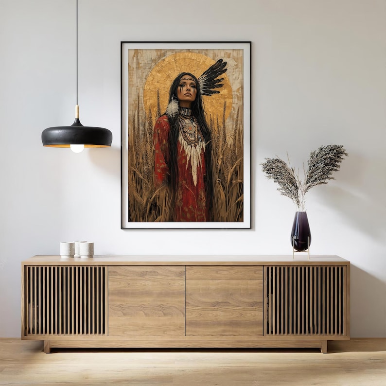 Goddess Selu Print, Cherokee Corn Goddess Wall Art, Native Woman ...