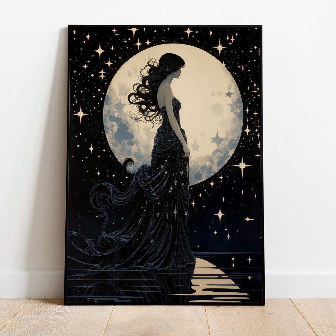 Poster mat premium Selene, déesse grecque de la lune, impression Art ...