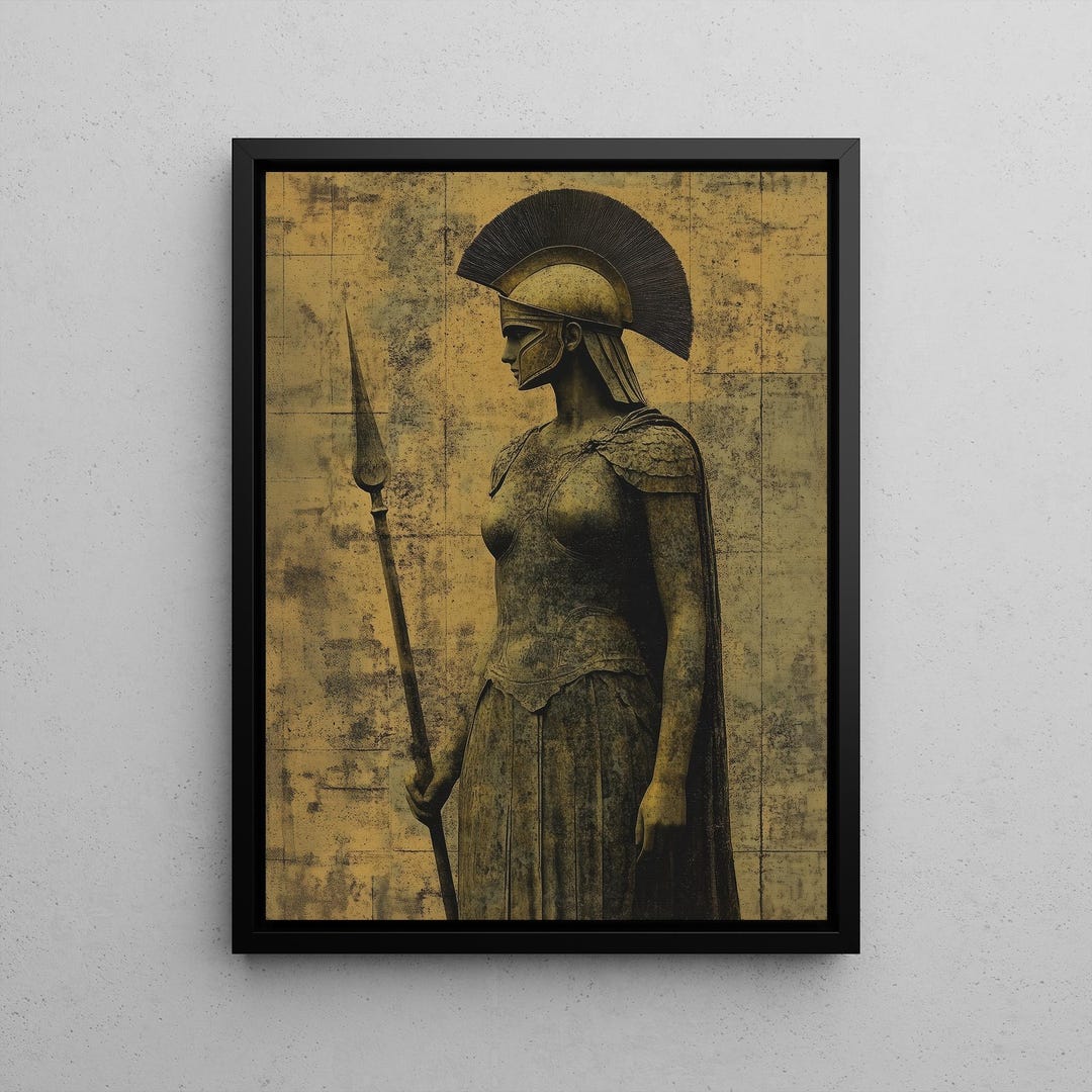 Athena Framed Canvas Art, "the Silence of Victory", Greek Mythology ...