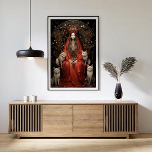 Inari Okami Japanese Goddess of Rice and Foxes, Renaissance Wall Art ...