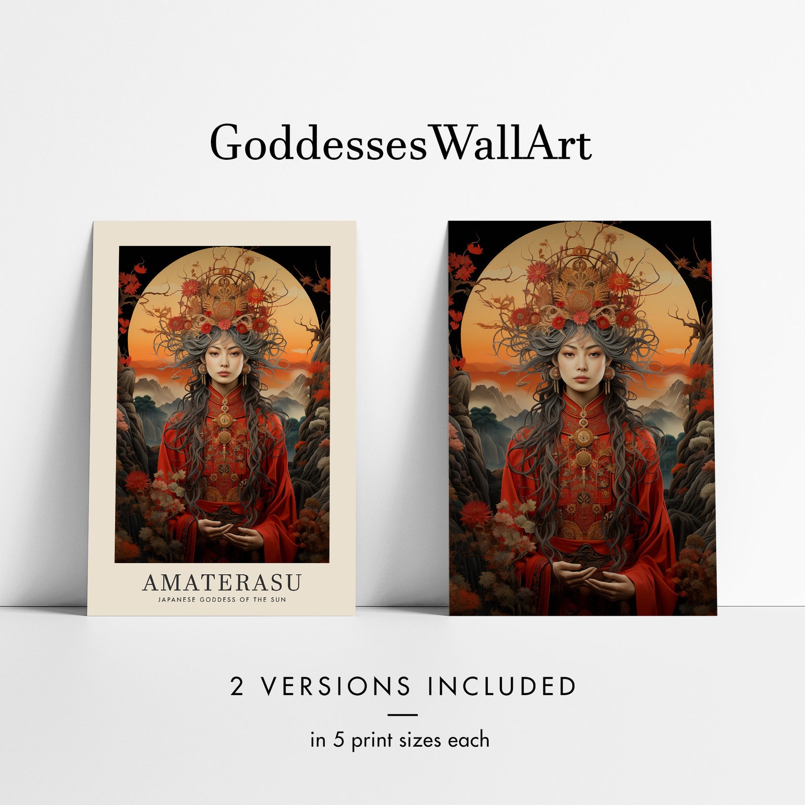 Amaterasu Japanese Goddess of the Sun, Renaissance Painting Wall Art ...