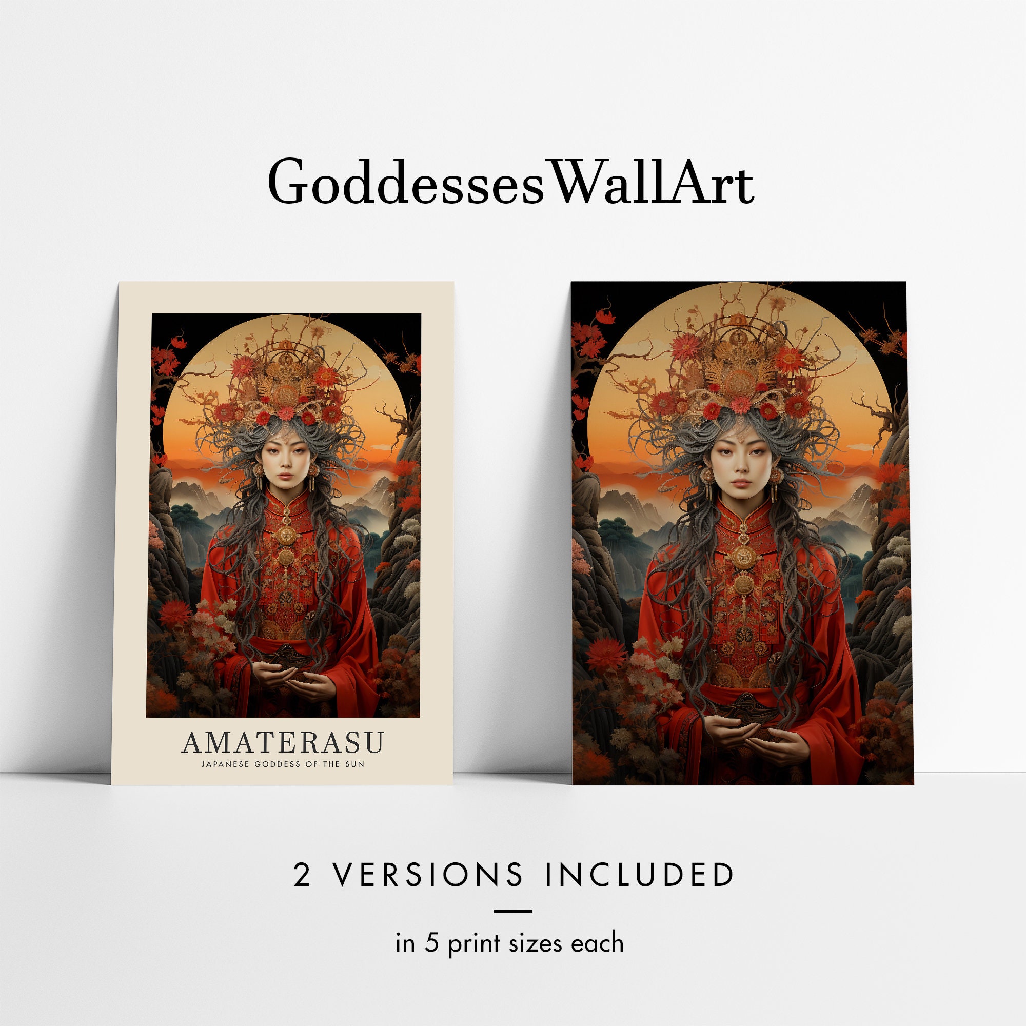 Amaterasu Japanese Goddess of the Sun, Renaissance Painting Wall Art ...
