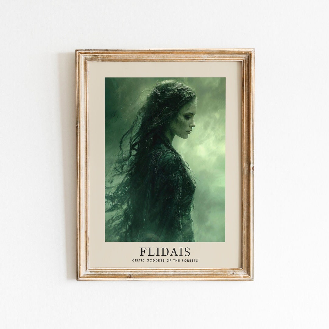 Flidais Art Print, Celtic Goddess of the Forest, Celtic Mythology Wall ...