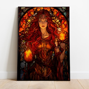 Goddess Brigid Art Print, Celtic Goddess of Fire and Forge, Celtic ...