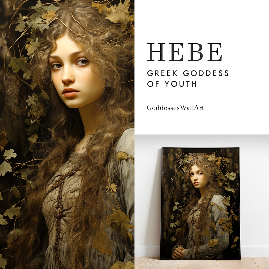 Goddess Hebe Wall Art Romanticism Style, Greek Goddess of Youth, Divine Feminine Art, Greek ...