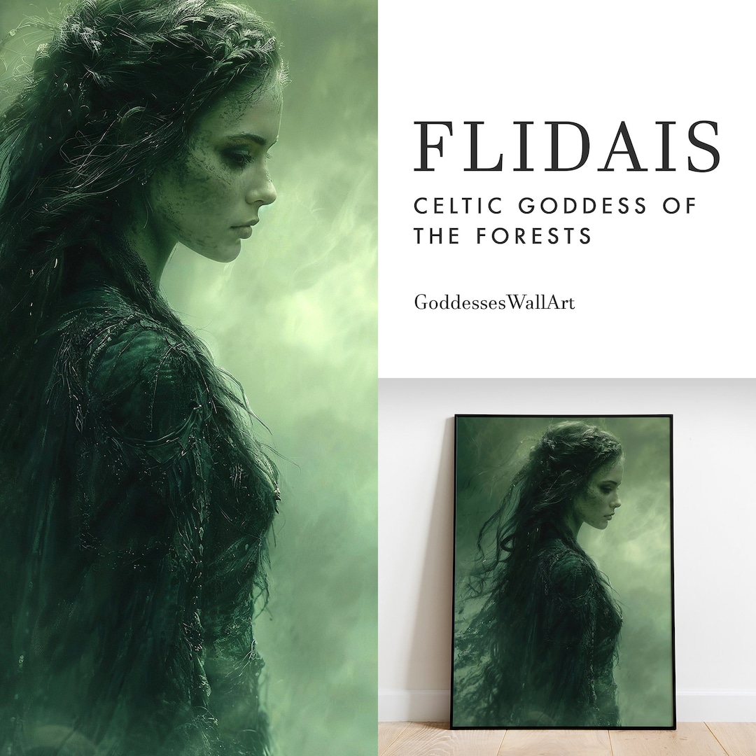 Flidais Art Print, Celtic Goddess of the Forest, Celtic Mythology Wall ...